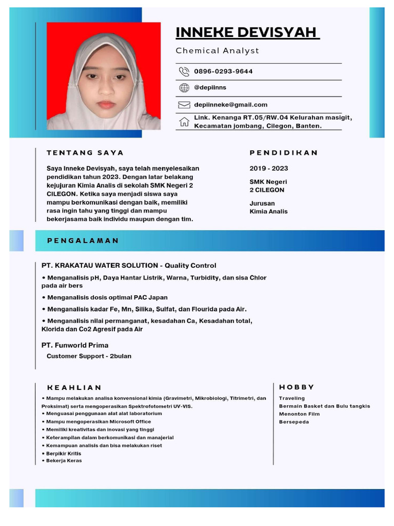 Lamaran Kerja Inneke Devisyah Baru - Compressed | PDF