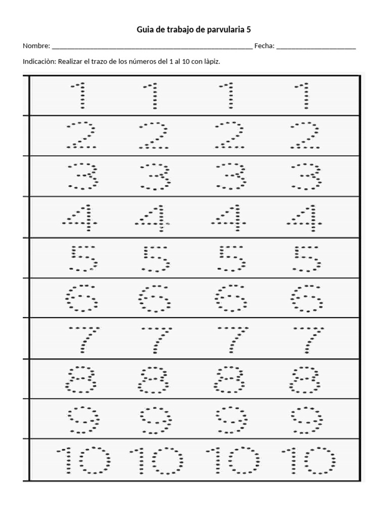 Guia de Trabajo Parvularia 5 | PDF