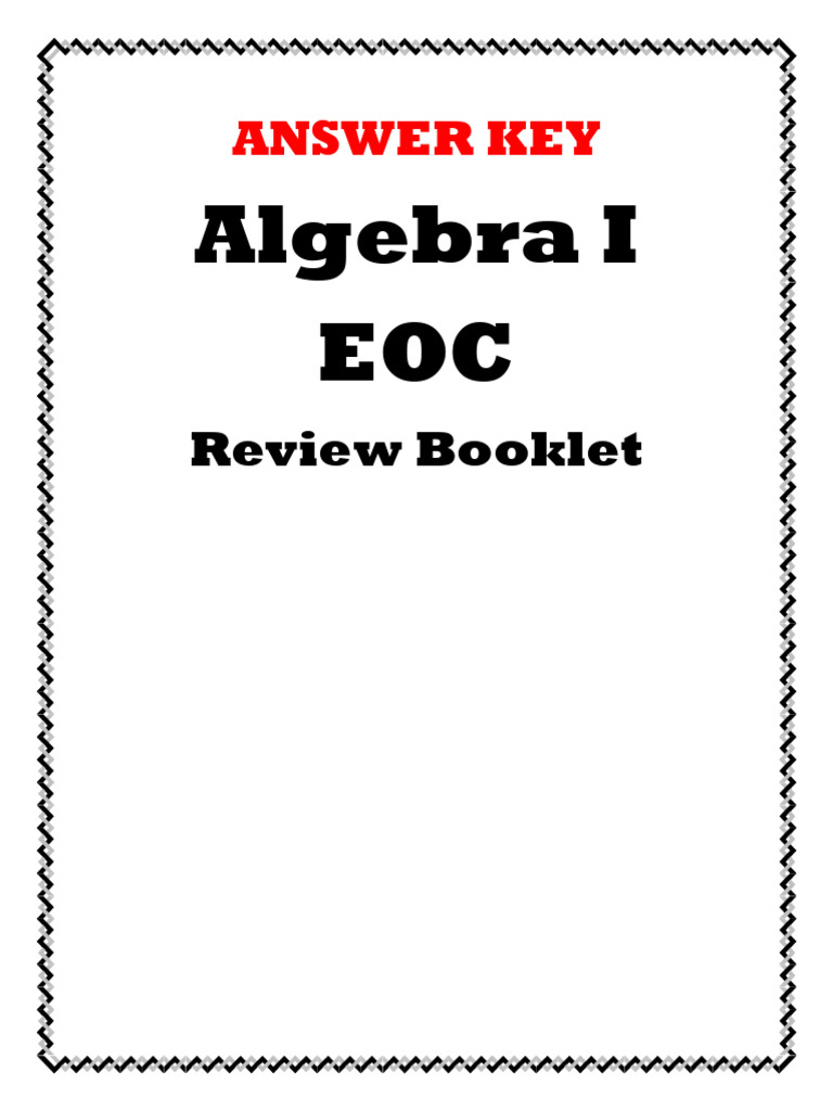 answer_key_algebra_i__eoc_review_booklet | PDF | Quartile | Length