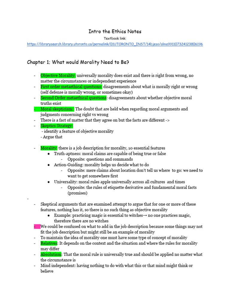 Intro The Ethics Lecture Notes-2 | PDF | Philosophical Theories ...