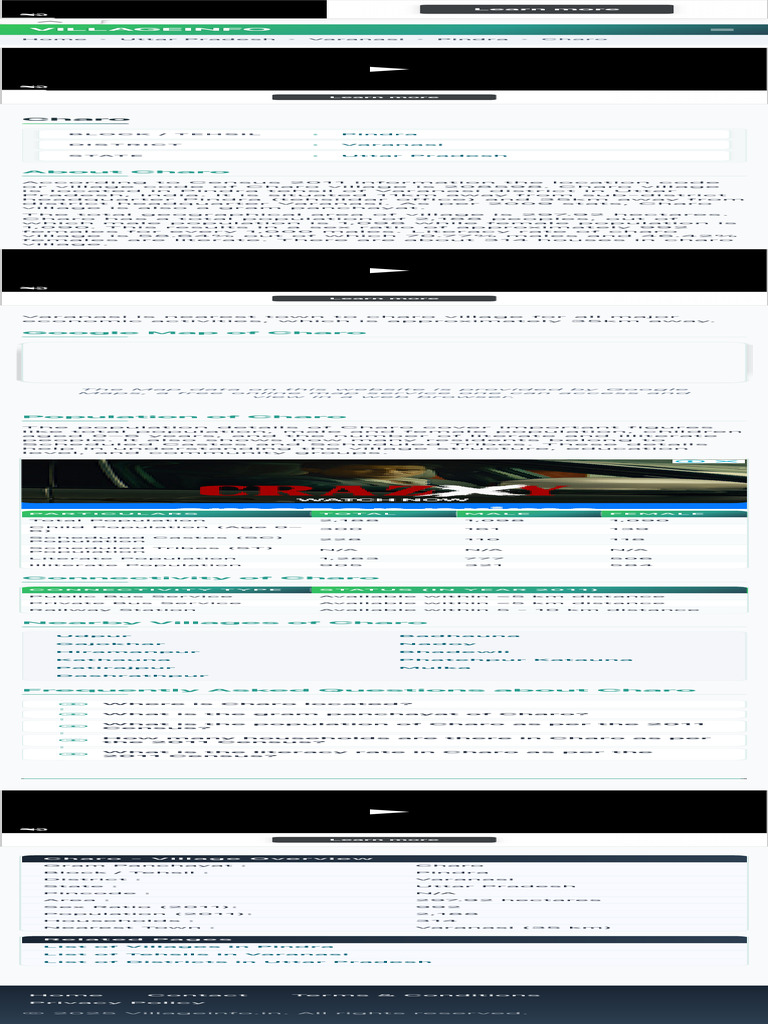 Charo Village in Pindra (Varanasi) Uttar Pradesh Villageinfo - in | PDF ...
