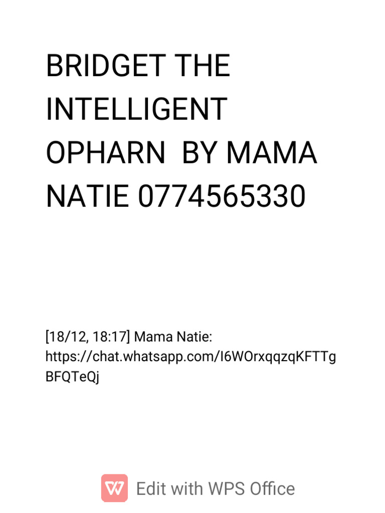 Bridget The Intelligent Opharn 1to Final | PDF