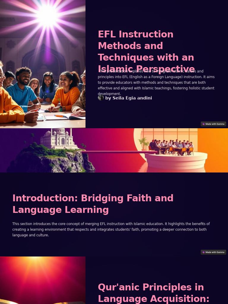 EFL Instruction Methods and Techniques With An Islamic Perspective ...