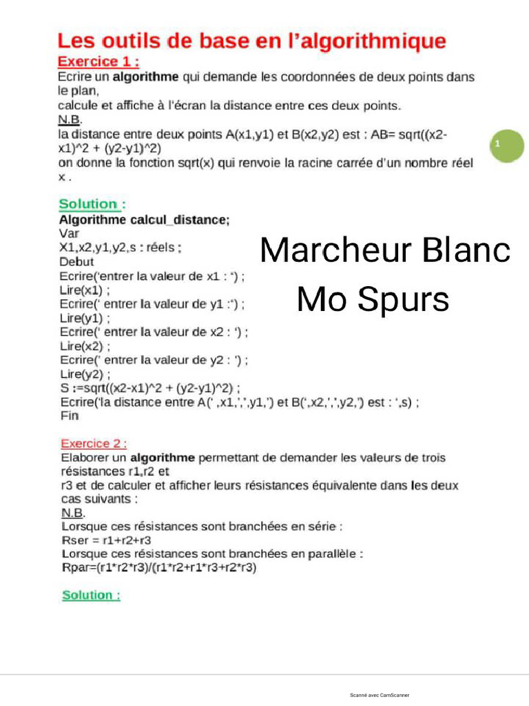 Exo Corrigé Algorithme | PDF