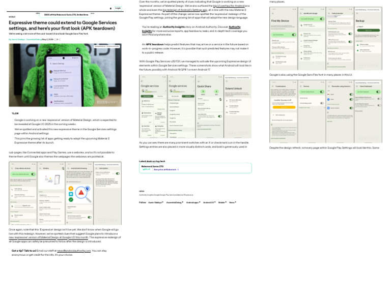 Here's Your First Look at Google Services' Expressive Theme5 | PDF | Google Play | Android ...