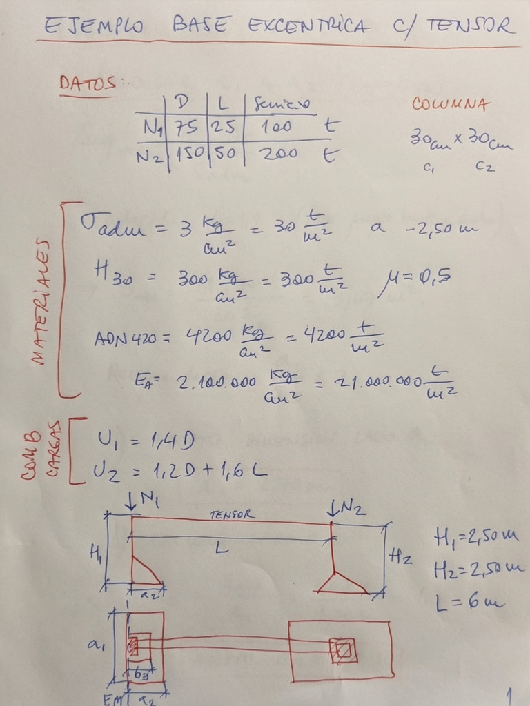 02 Ejemplo Base Excentrica Con Tensor - Pizarron | PDF
