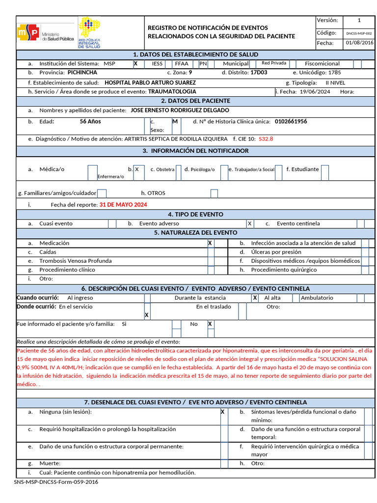 Evento Adverso | PDF | Hospital | Seguridad del paciente