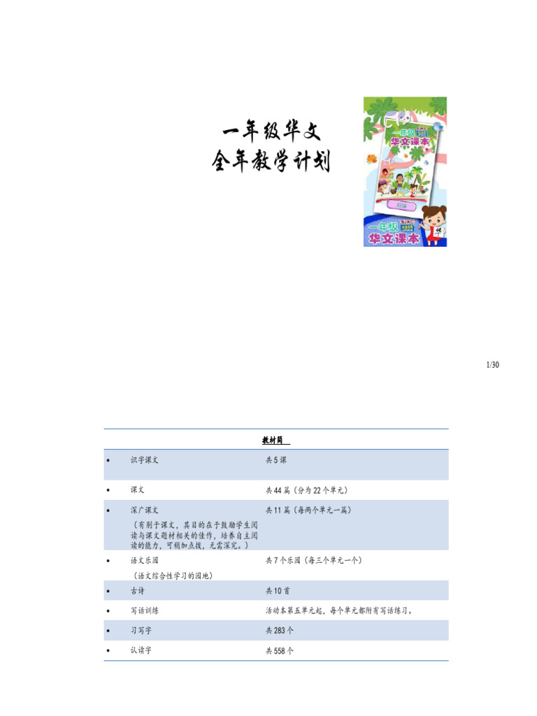 一年级 RPT BC | PDF