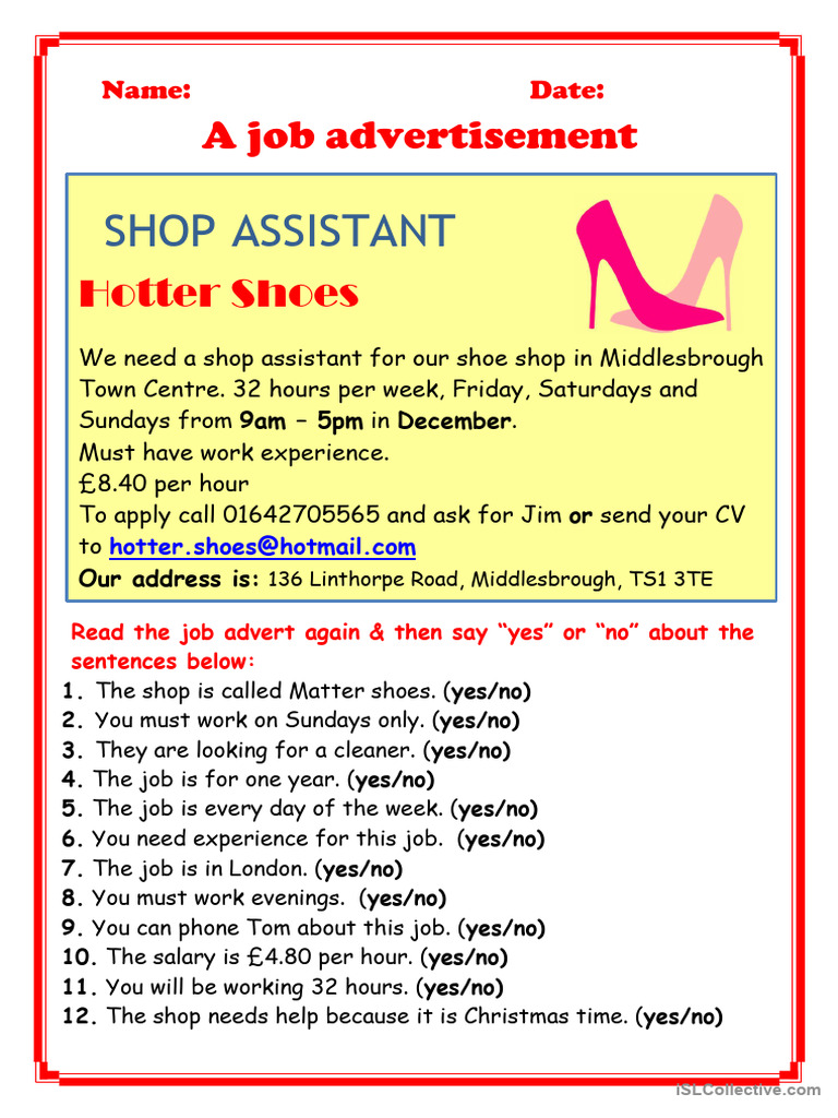 A Job Advertisement | PDF