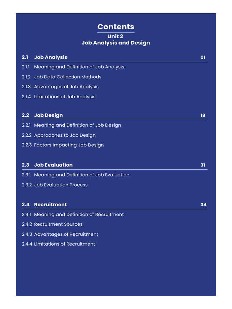 HRM Unit 2 - Job Analysis and Design | PDF | Occupational Safety And Health | Sales