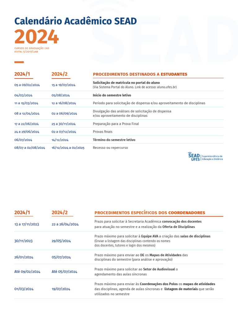 sead_calendario-academico_2024 | PDF | Moodle