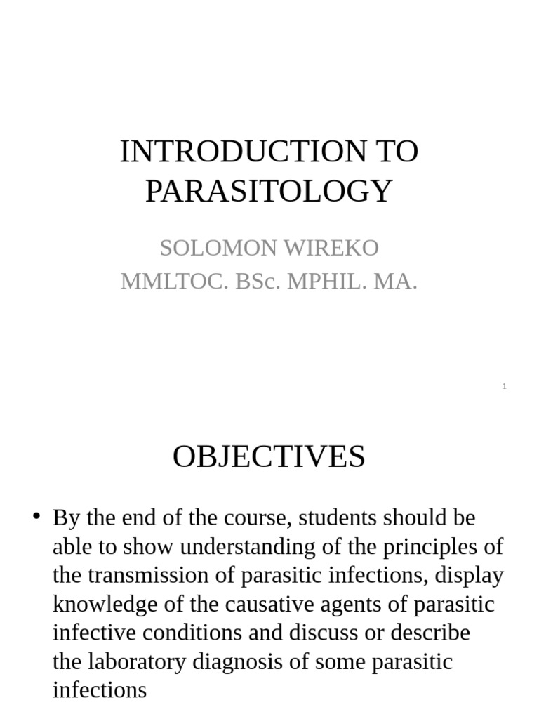 Parasitology Lecture 1 | PDF | Protozoa | Biology
