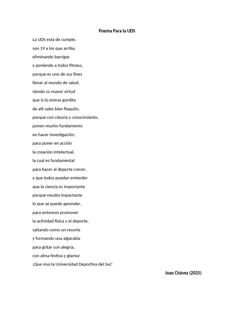 Poema para La UDS | PDF