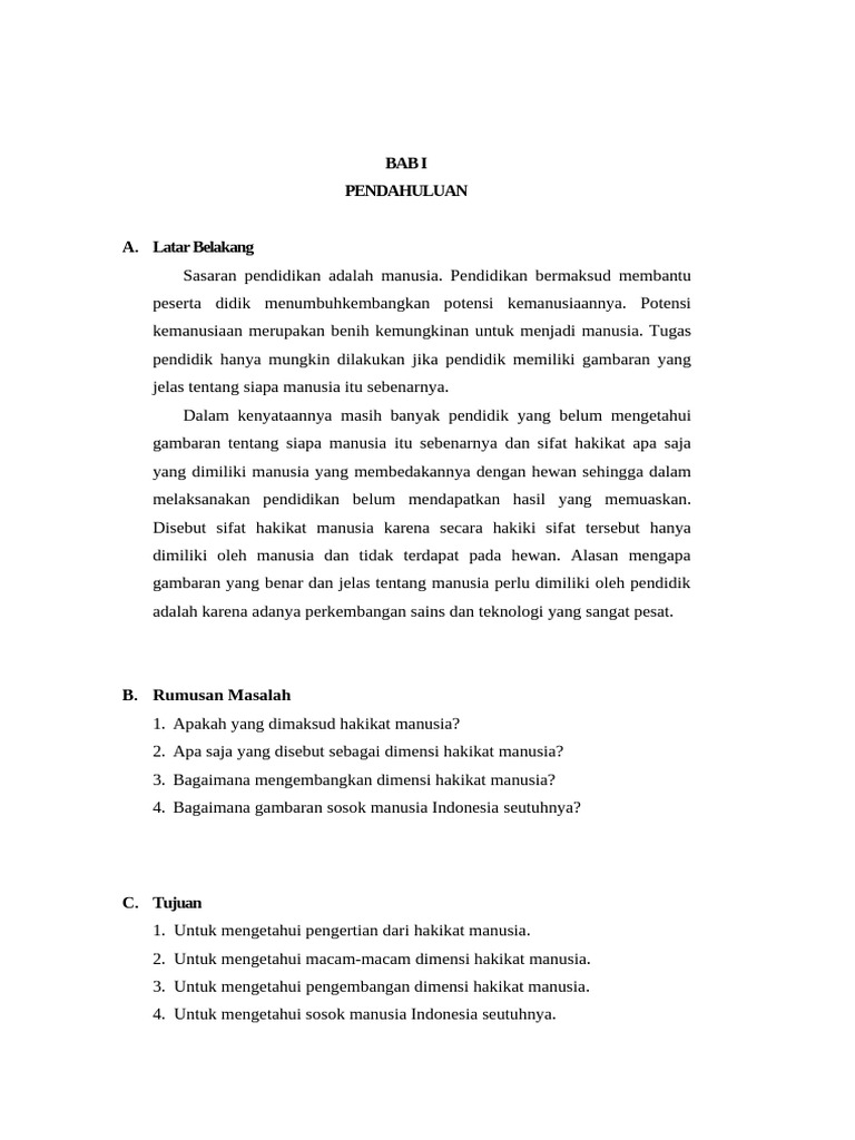 Materi 1 Hakikat Manusia | PDF