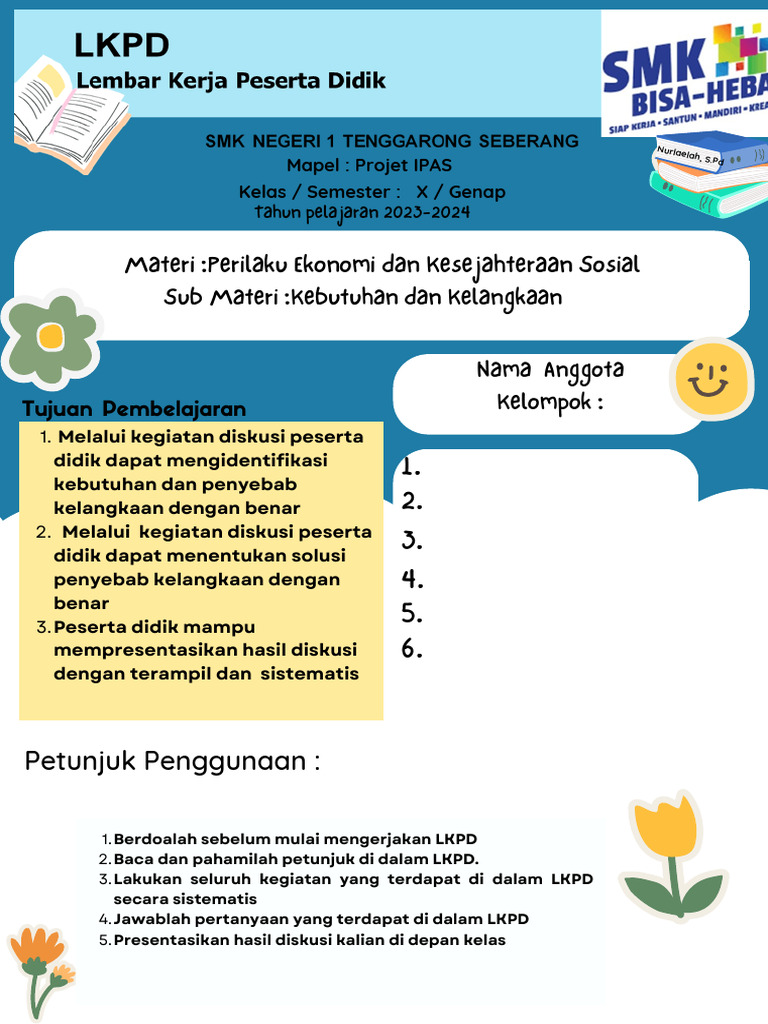 LKPD Kelangkaan Dan Kebutuhan | PDF