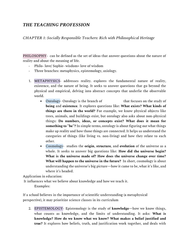 TheTeachingProfession Reviewer | PDF | Epistemology | Knowledge