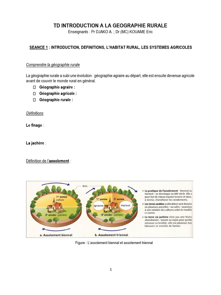 Introduction à la géographie rurale | PDF | Rotation culturale ...