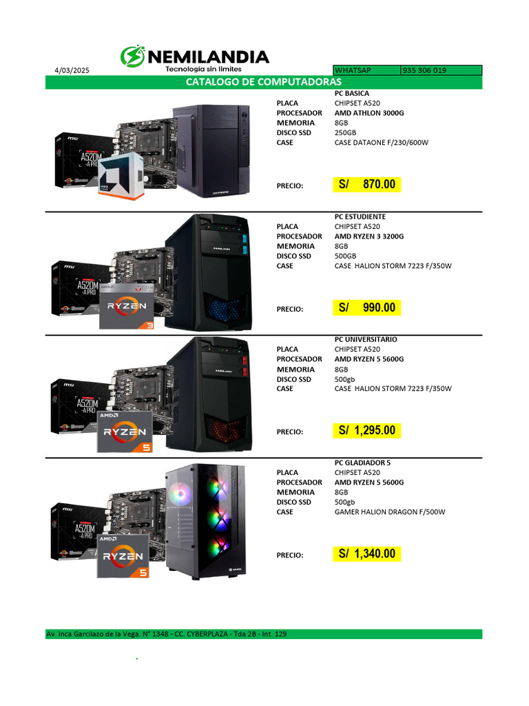 Catalogo de PCs | PDF | Microprocesador | Circuito integrado