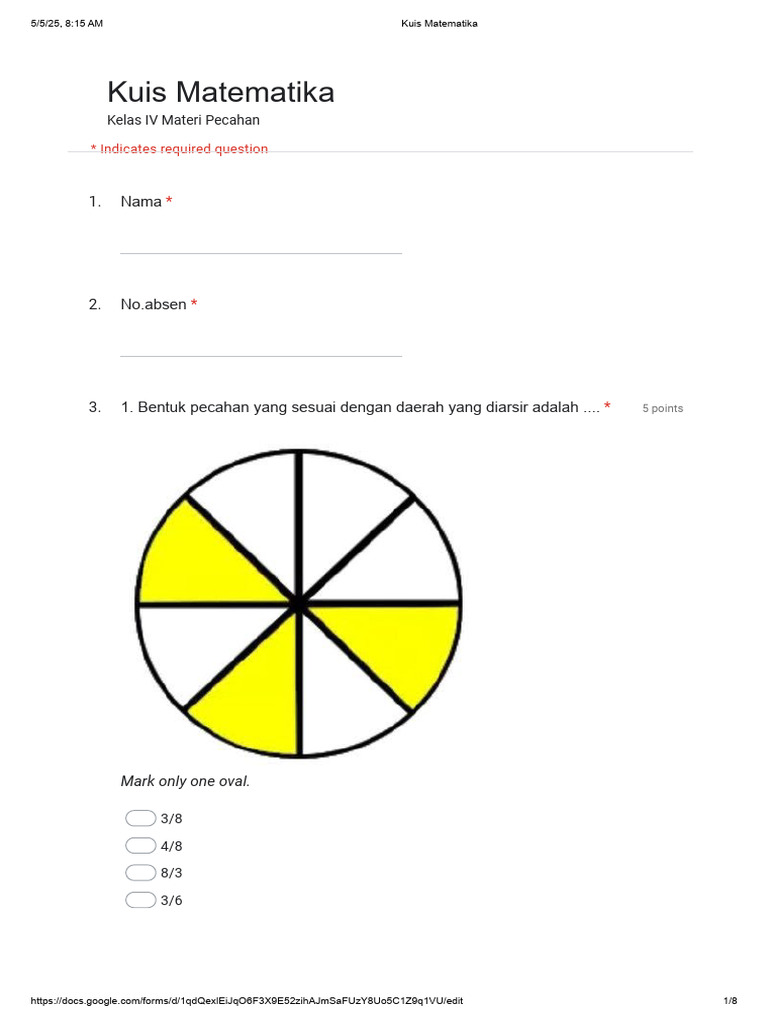 Quis Matematika - KELAS 4 | PDF