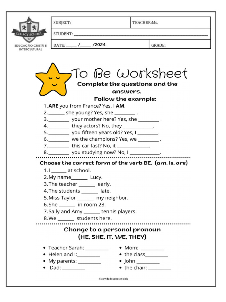 Verb To Be | PDF
