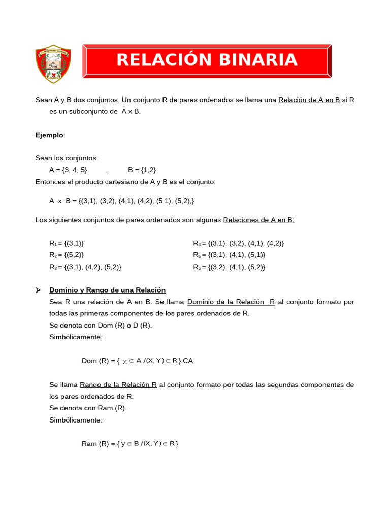 Relación-Binaria-para-Cuarto-de-Primaria | PDF