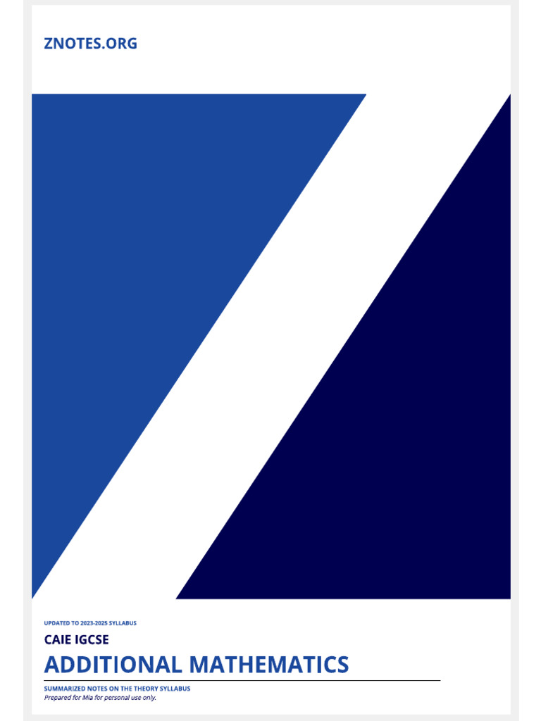 Add. Maths Notes | PDF