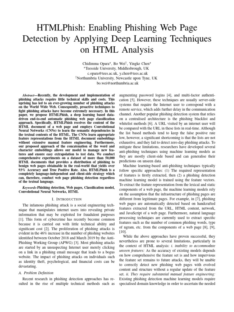 HTMLPhish Enabling Accurate Phishing Web Page Detection by Applying Deep Learning Techniques On ...
