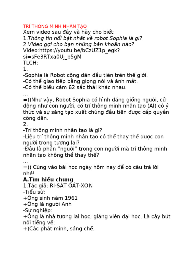 Vb2:trí Thông Minh Nhân Tạo | PDF