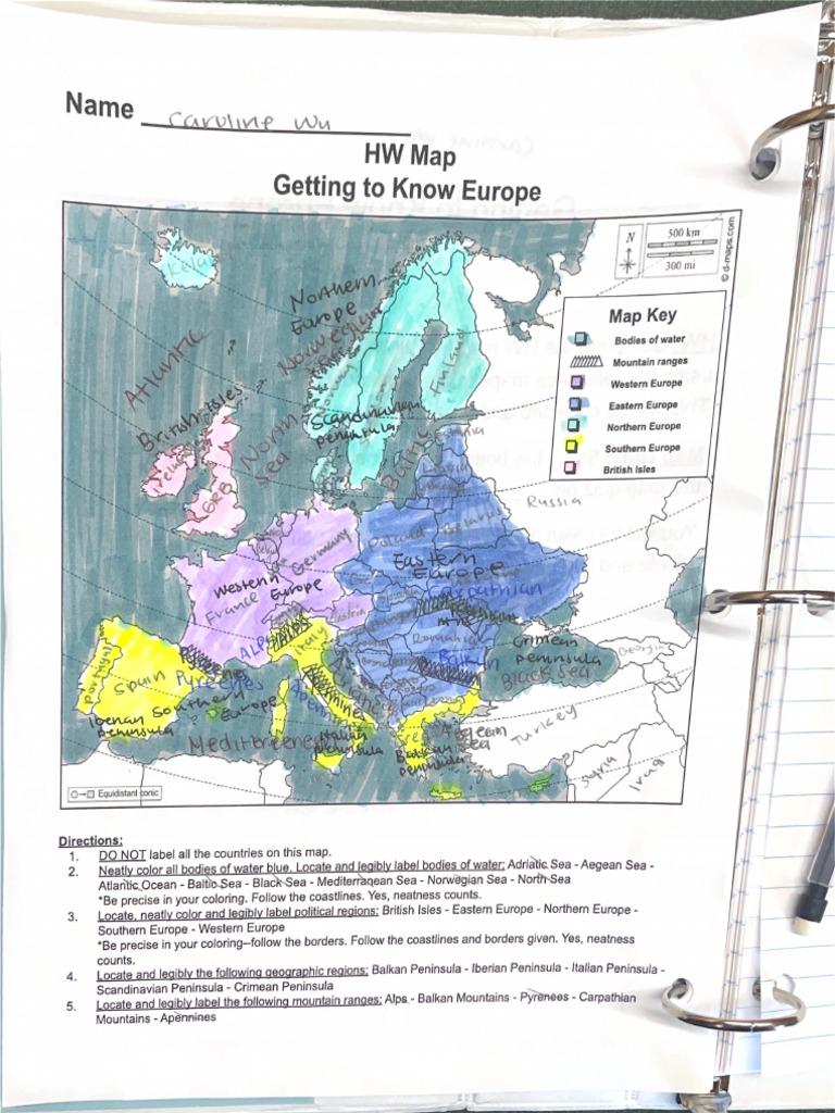 Map of Europe HW (Sep 9, 2024 at 2:40 PM) | PDF