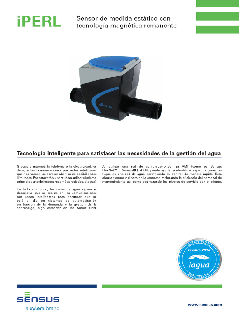 Sensor iPERL: Medición de Agua Precisa | PDF | Red inteligente | Agua