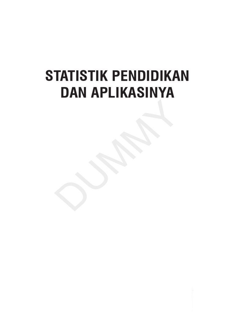 Statistik Pendidikan Dan Aplikasi Penulis | PDF