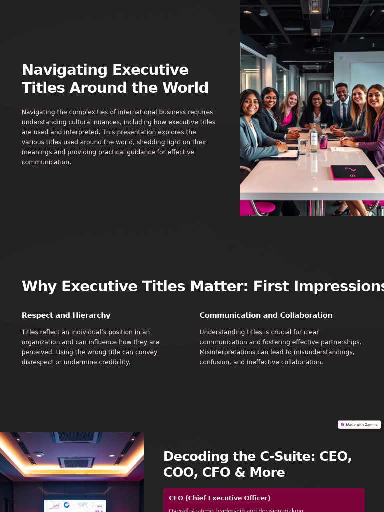 GAMMA Navigating Executive Titles Around The World | PDF ...