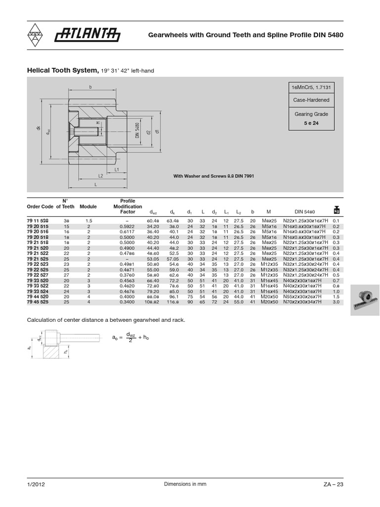 DIN-5480 - Splines Shaft Gear Wheel | PDF | Gear | Mechanical Engineering