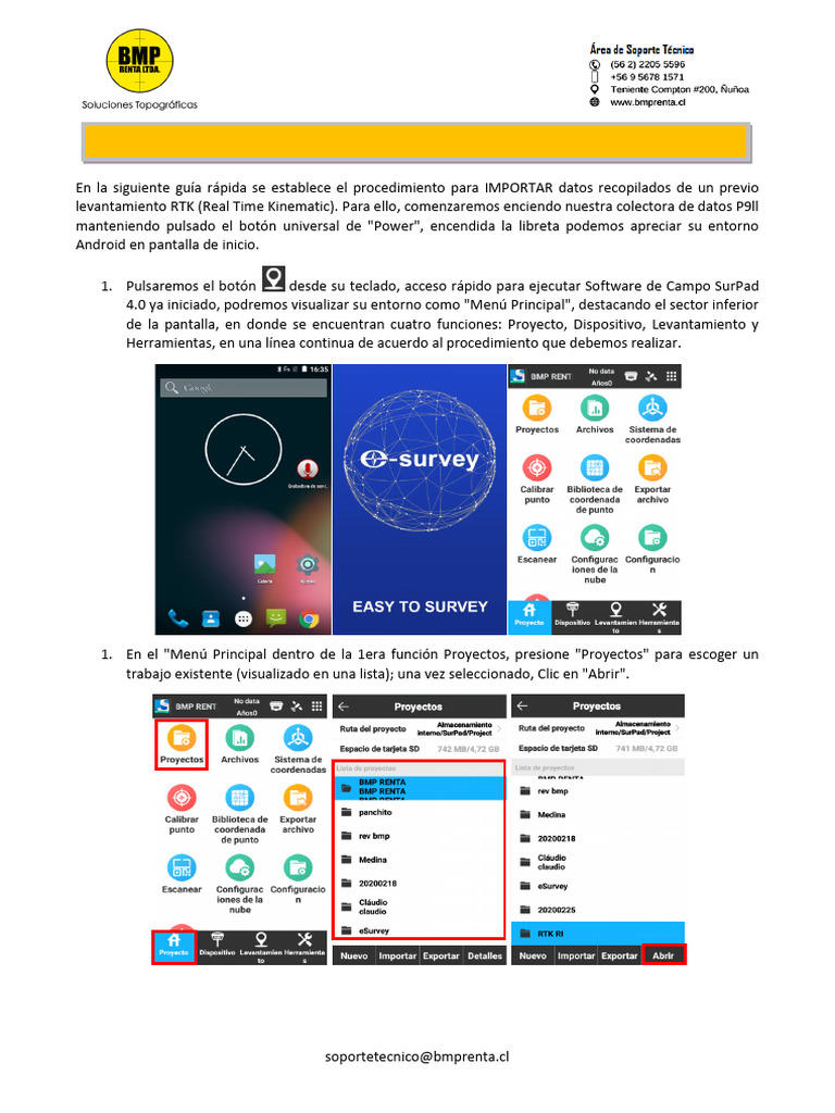 Esurvey GNSS E600 Importación de Datos SurPad - v4.0 | PDF