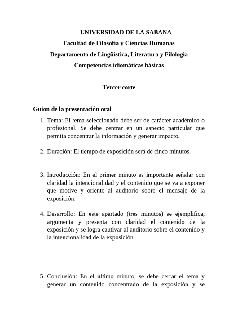 Guion de presentación oral (1) | PDF