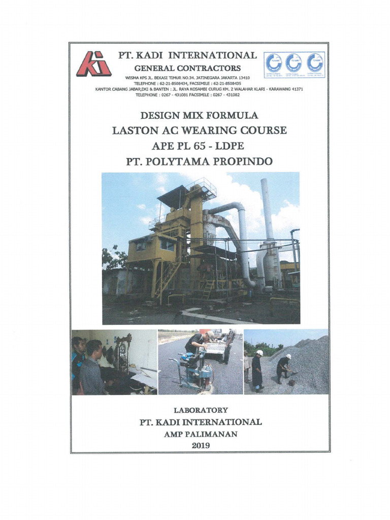 DMF Laston Ac-Wc Ape-Pl 65 Ldpe | PDF