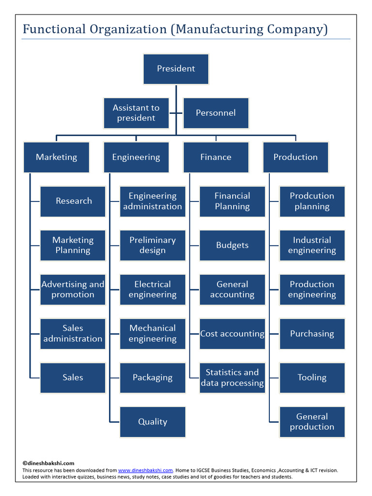 Functional Organization in Manufacturing | PDF