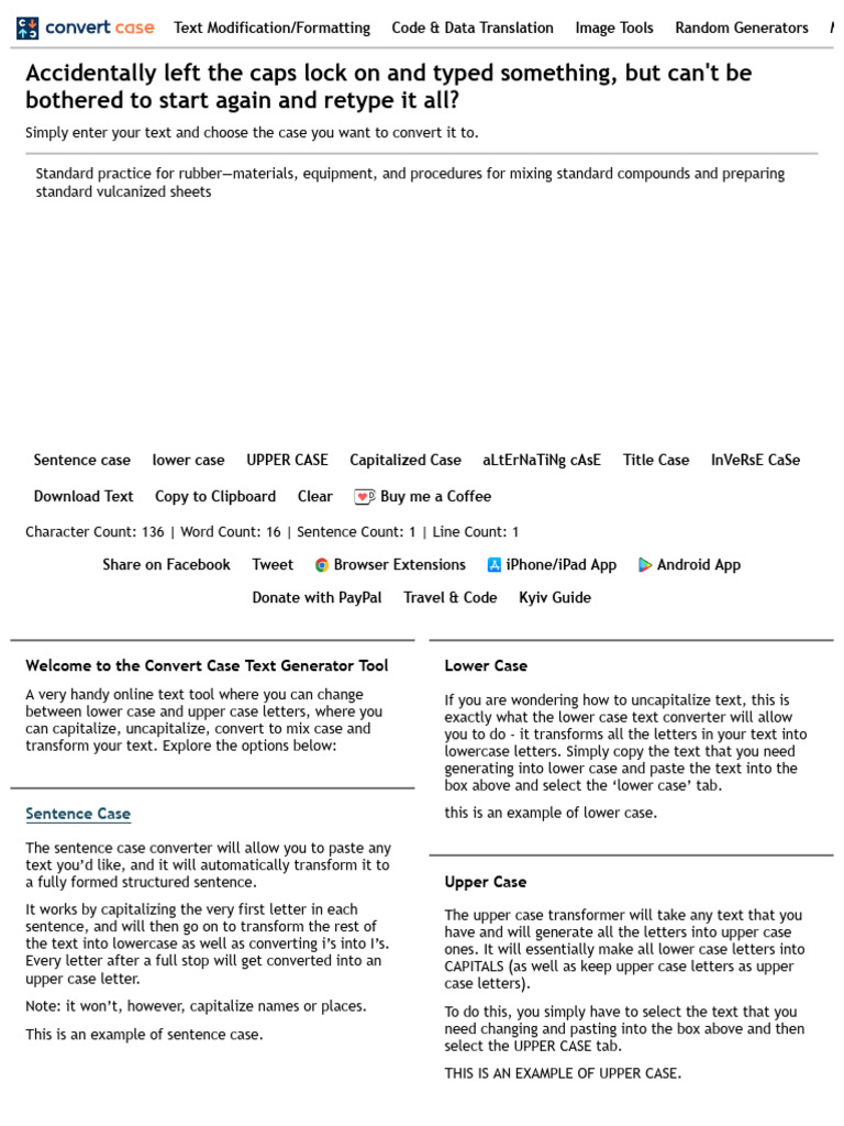 Convert Case - Convert Upper Case To Lower Case, Lower Case To Upper Case and More! | PDF ...