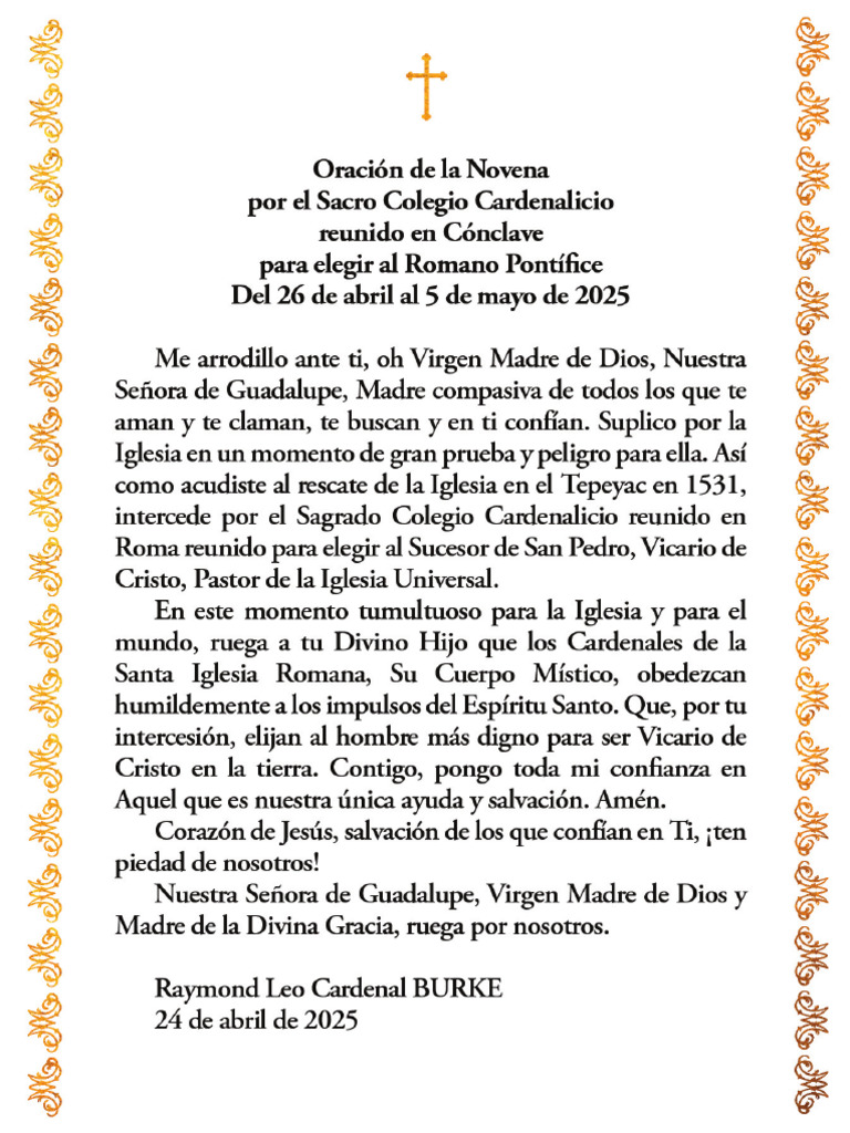 2025 Conclave Novena Estampa 4x6 ESPANOL | PDF