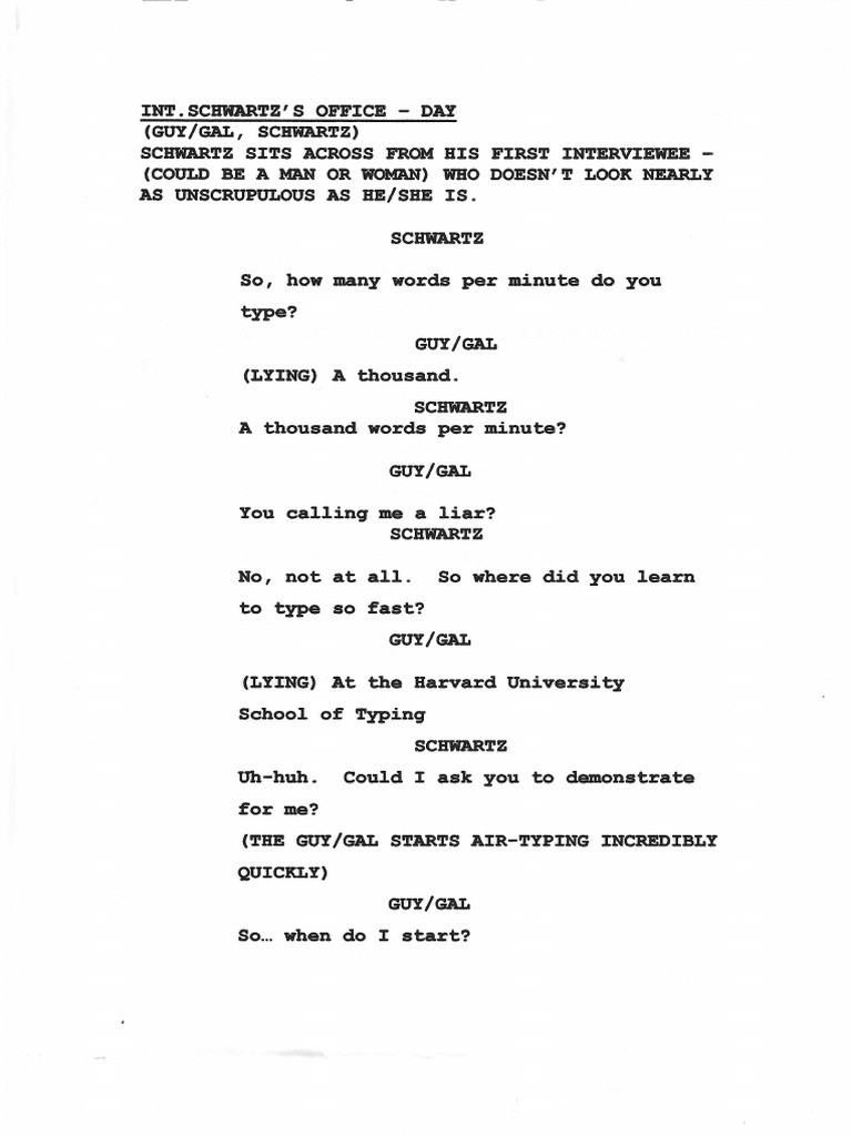 Scwartz Typing Scene | PDF