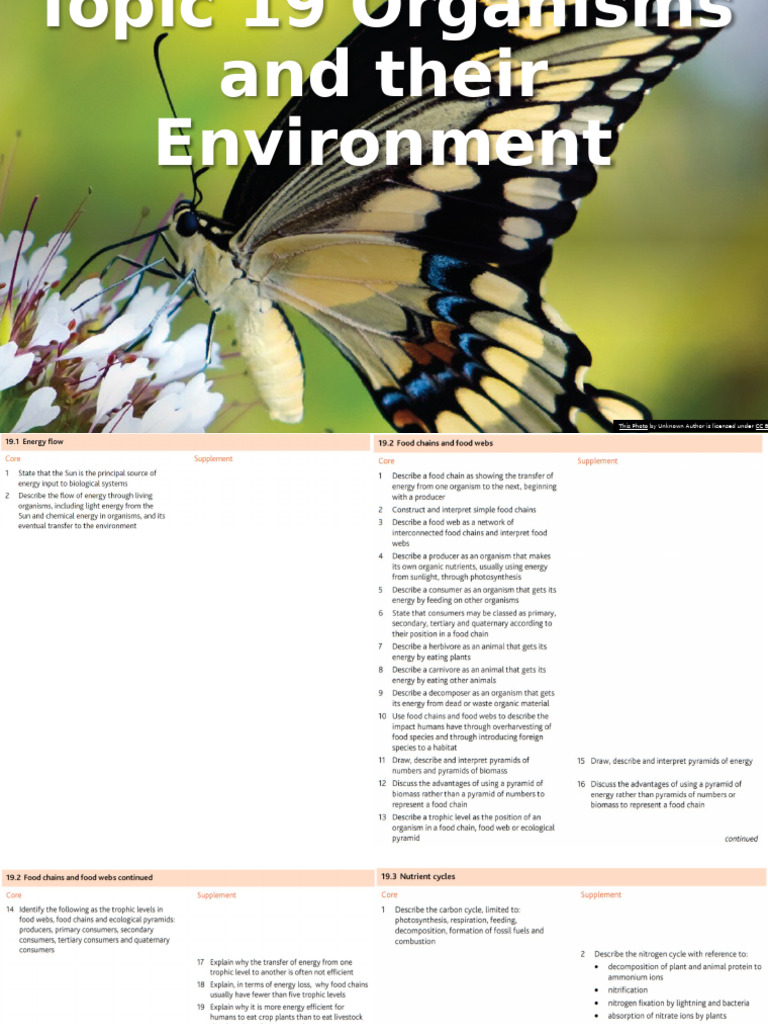 Topic 19 Organisms and Their Environment | PDF | Food Web | Nitrogen