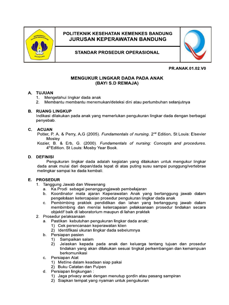 SOP Anak 2 Mengukur LD.docx - Google Dokumen | PDF