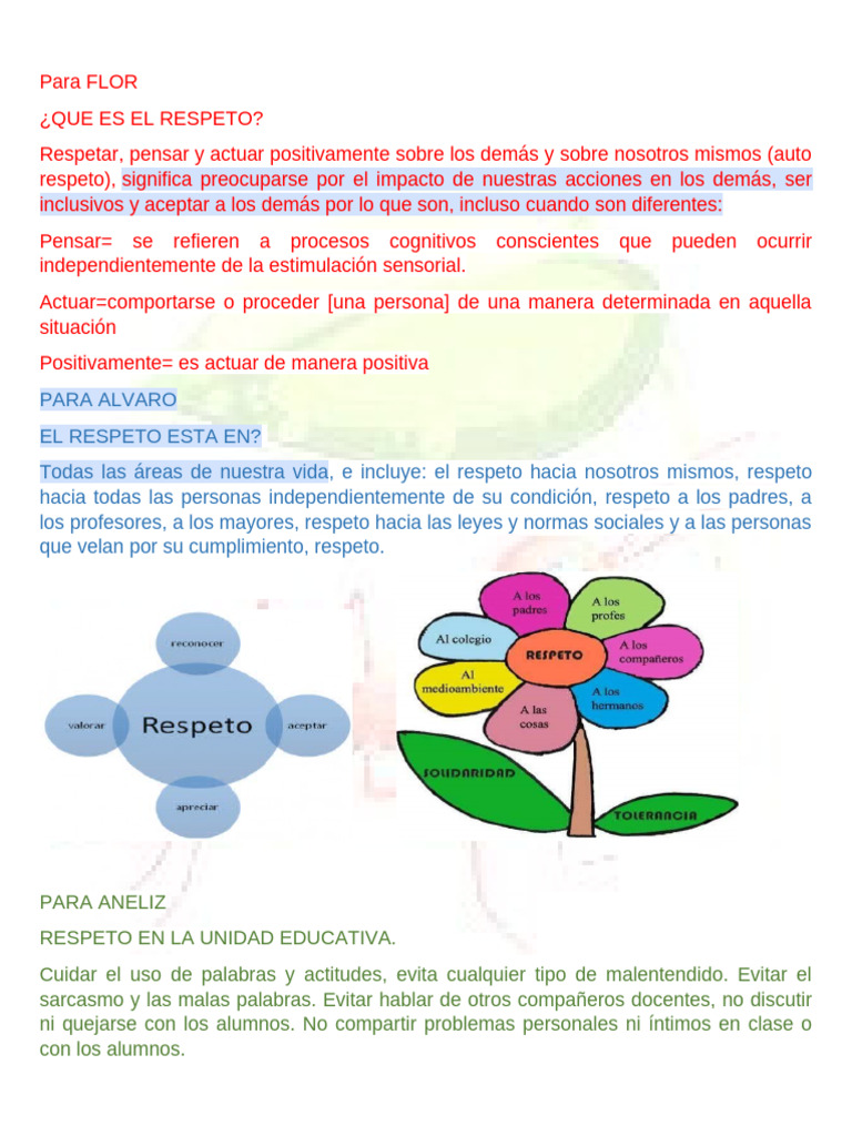 Imagen y Valor del Respeto | PDF