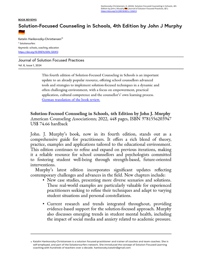 Solution-Focused Counseling Review | PDF | Psychotherapy | Empowerment