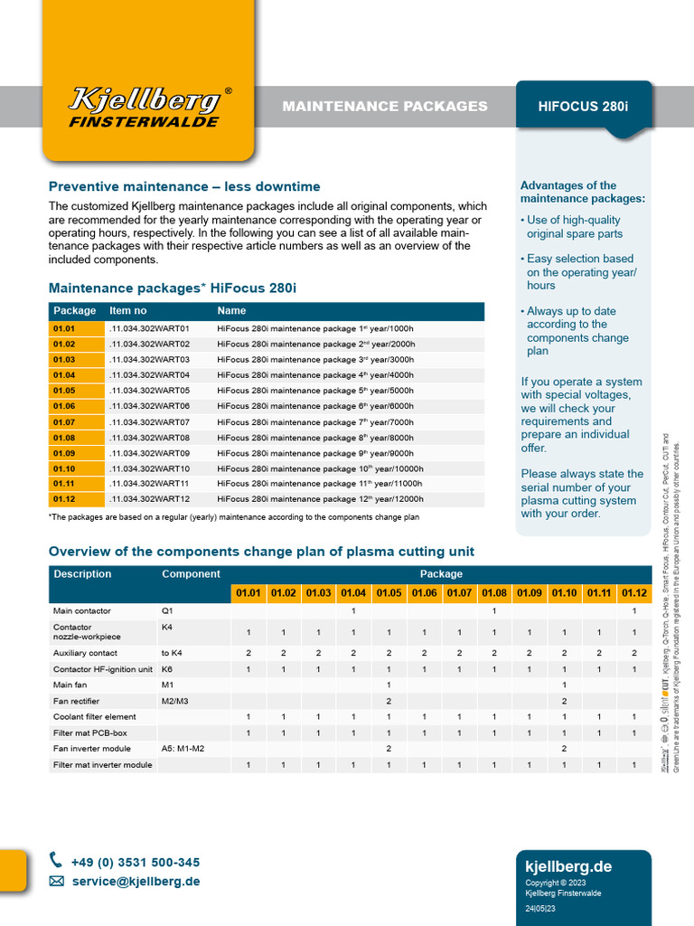 Maintenance Package HiFocus 280i | PDF | Electrical Engineering