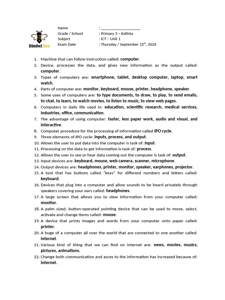 Kallista P3_ICT (mid sem 1) | PDF | Computer Keyboard | Headphones