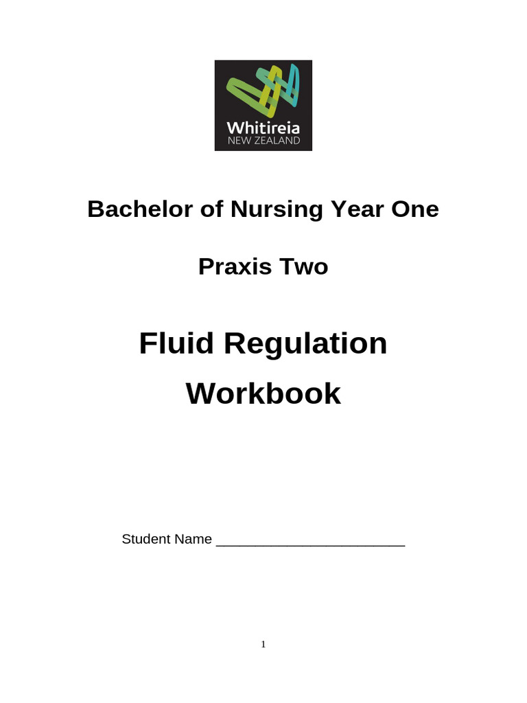 2024 Fluid Regulation Workbook | PDF | Kidney | Urinary System