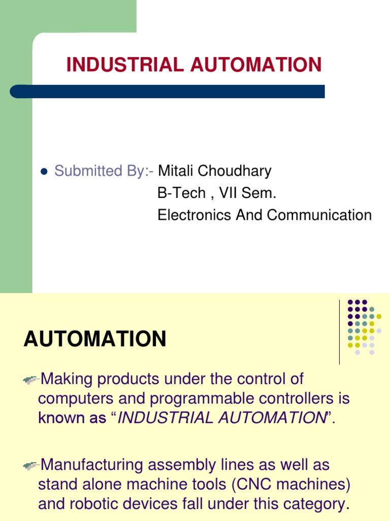 Overview of Industrial Automation Systems | PDF | Programmable Logic ...