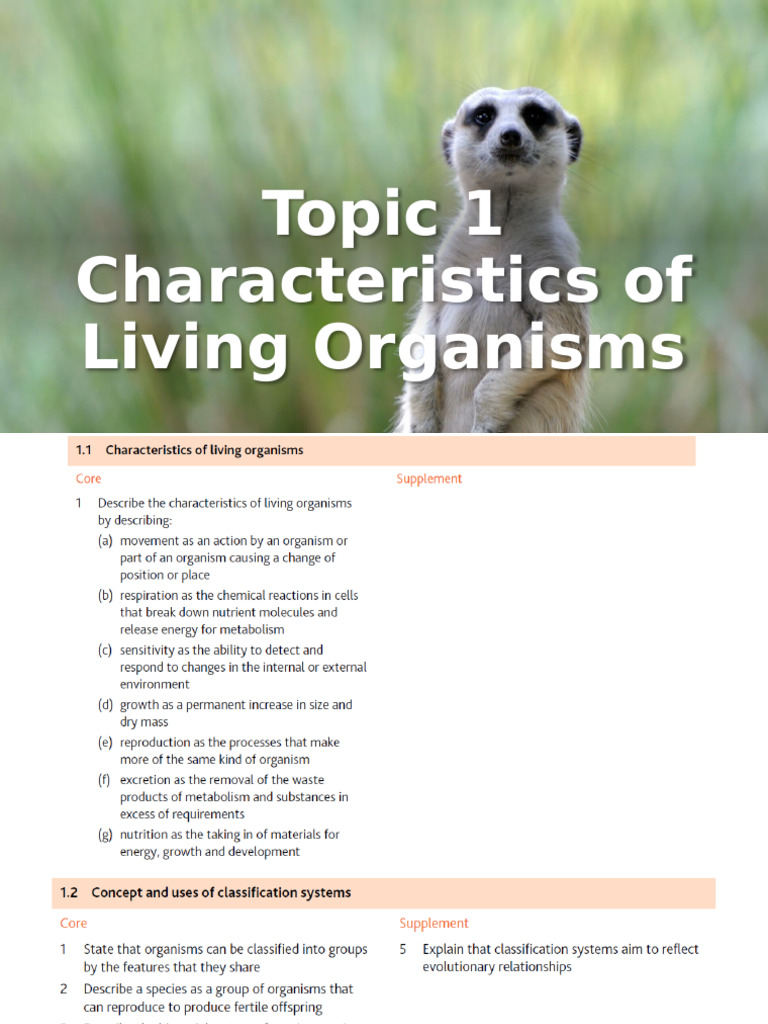Unit 1 Characteristics of Living Organisms | PDF | Cell (Biology) | Leaf