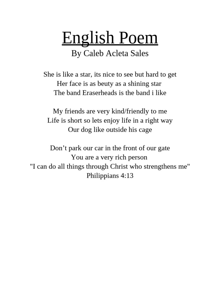 English Poem | PDF